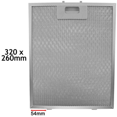 SPARES2GO Cooker Hood Grease Filter Extractor Vent Fan Metal Mesh (320 ...