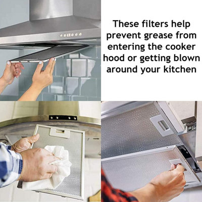 SPARES2GO Cooker Hood Metal Mesh Grease Filter Extractor Vent (300 x ...