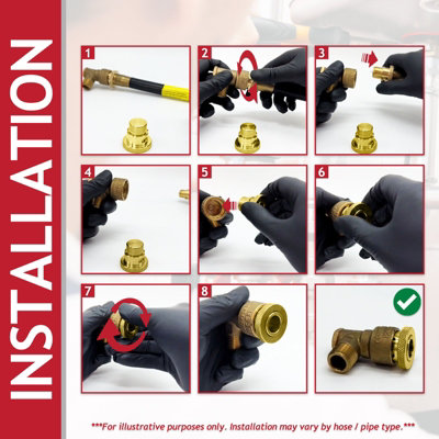 SPARES2GO Cooker Hose Blanking Plug 1/2" BS669 Standard Brass Bayonet ...