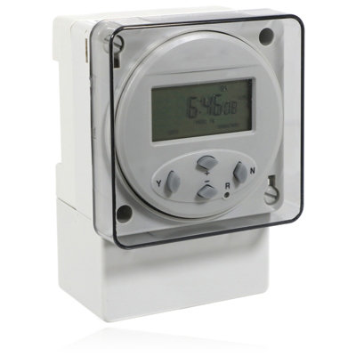 SPARES2GO Digital Timeswitch Universal Programme 7 Day / 24 Hour Daily Single Ch Time Switch