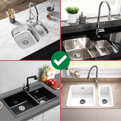 SPARES2GO Double Bowl Sink Waste Kitchen Washing Machine Dishwasher P ...