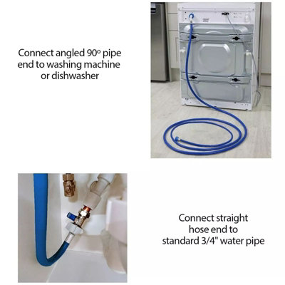 SPARES2GO Drain Hose Kit Washing Machine Dishwasher Water Fill Angled ...