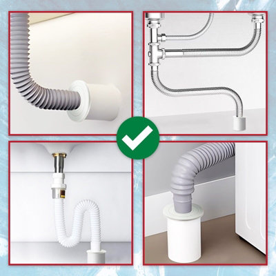SPARES2GO Drain Hose + Seal Plug Kit Washing Machine Dishwasher Angled ...