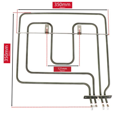 SPARES2GO Dual Circuit Oven Grill Element compatible with Howdens ...