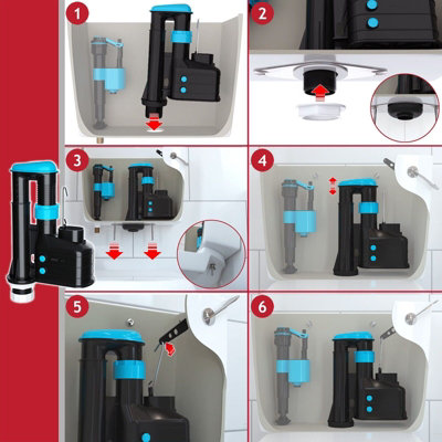 SPARES2GO Dual Flush Toilet Syphon Height Adjustable 7.5" to 9.5" WC ...