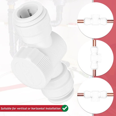 SPARES2GO Emergency Shut Off Tap 15mm Speed Push Fit Appliance 1/4 Turn ...