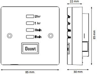 SPARES2GO Energy Saving 15 Minute to 2 Hour Electronic Boost Timer for ...