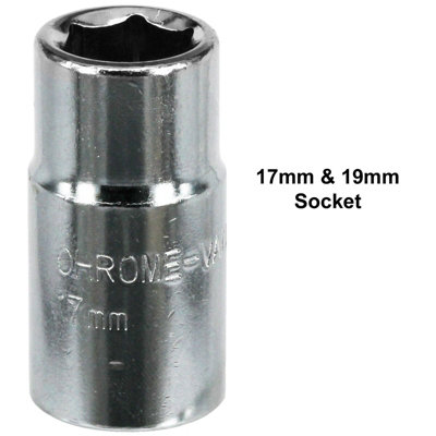 SPARES2GO Extendable Wheel Nut Socket Wrench 17mm 19mm Brace Breaker ...