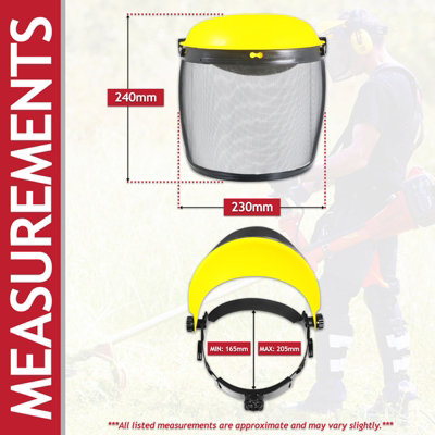 SPARES2GO FACE SHIELD EAR DEFENDERS SAFETY GOGGLES KIT ADJUSTABLE MESH ...