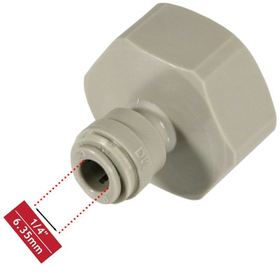 SPARES2GO Female Adaptor 1/4" Push Fit x 3/4" BSP for American Fridge ...