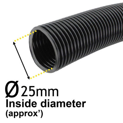 SPARES2GO Flexible Corrugated Water Butt Extension Overflow Connector Hose Pipe (25mm, 5M)