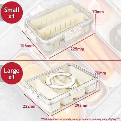 SPARES2GO Food Storage Containers with Securing Clips Lid and Removable ...
