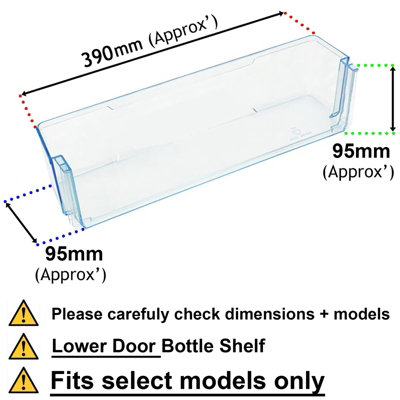 SPARES2GO Fridge Door Lower Shelf Tray compatible with Bush BFFF50152B ...