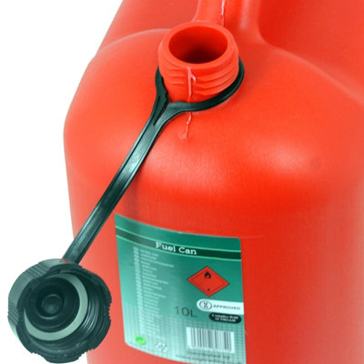SPARES2GO Fuel Can 10L Red Large Plastic Petrol Diesel Jerry Can ...