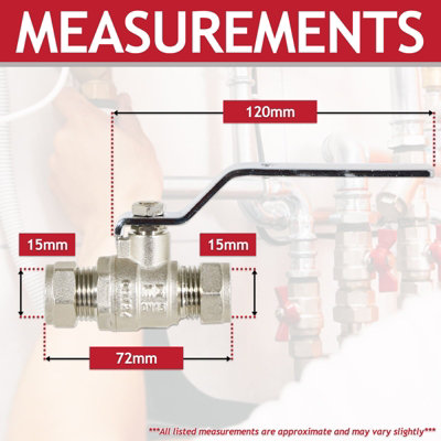 SPARES2GO Full Bore Lever Ball Valve Isolating Stop Tap Kit with Blue ...