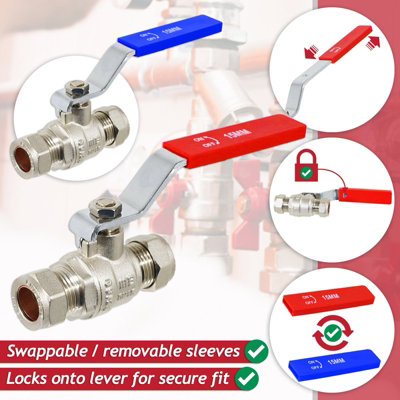 SPARES2GO Full Bore Lever Ball Valve Isolating Stop Tap Kit with Blue ...
