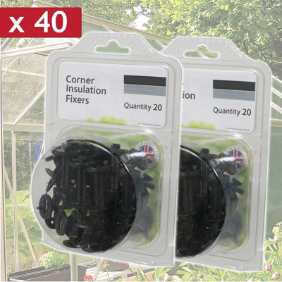 SPARES2GO Greenhouse Corner Insulation Shading Fixers PVC Bubble Wrap ...