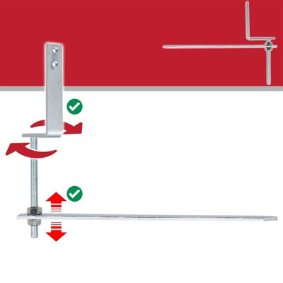 SPARES2GO Gutter Rise & Fall Bracket Universal Galvanised Steel ...