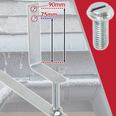 SPARES2GO Gutter Rise & Fall Bracket Universal Galvanised Steel ...
