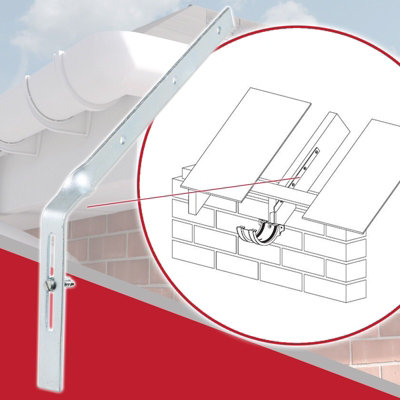 SPARES2GO Gutter Side Rafter Bracket Universal Galvanised Steel Fascia ...