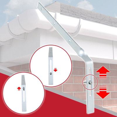 SPARES2GO Gutter Side Rafter Bracket Universal Galvanised Steel Fascia ...