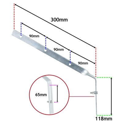 SPARES2GO Gutter Side Rafter Bracket Universal Galvanised Steel Fascia ...