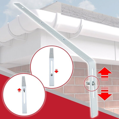 SPARES2GO Gutter Top Rafter Bracket Universal Galvanised Steel Fascia ...