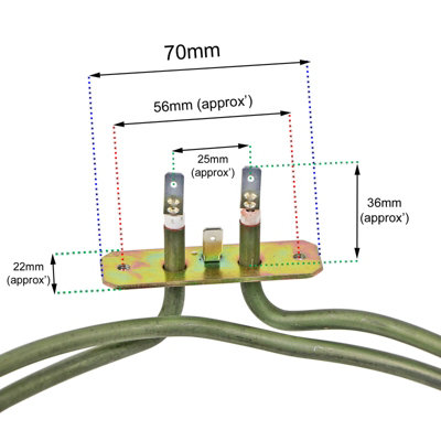 SPARES2GO Heating Element compatible with Flavel Fan Oven Cooker (2 ...
