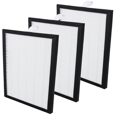 SPARES2GO HEPA Filter Set compatible with Meaco Dehumidifier 12L 12LE Low Energy Platinum Pack of 3