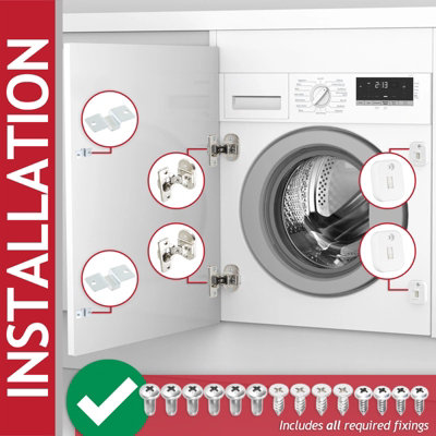 SPARES2GO Integrated Door Hinge Fixing Kit Magnetic Built In Washing ...