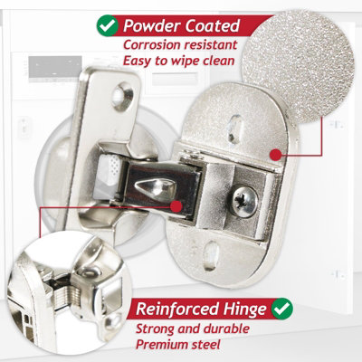 SPARES2GO Integrated Door Hinge Fixing Kit Magnetic Built In Washing ...