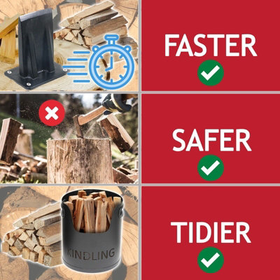SPARES2GO Kindling Splitter Log Wedge Heavy Duty Wood Splitting ...