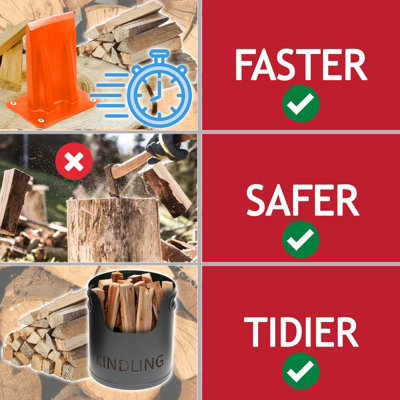 SPARES2GO Kindling Splitter Lump Hammer Log Firewood Splitting Heavy ...