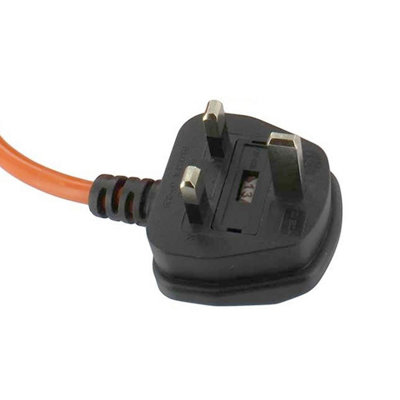 SPARES2GO Lawnmower Power Cable 12 Metre Mains Lead + RCD Safety Plug ...