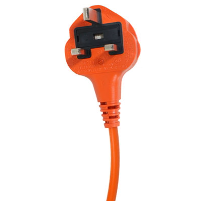 SPARES2GO Lawnmower Power Cable 20 Metre Mains Lead + RCD Safety Plug ...