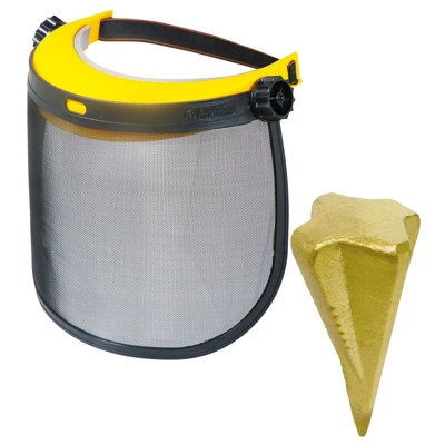 SPARES2GO Log Splitter Face Shield Kit Wood Timber Splitting Log Wedge ...