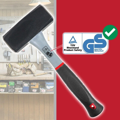 SPARES2GO Log Splitter Lump Hammer 2KG Club Mallet + 1.5KG 8" Chisel ...