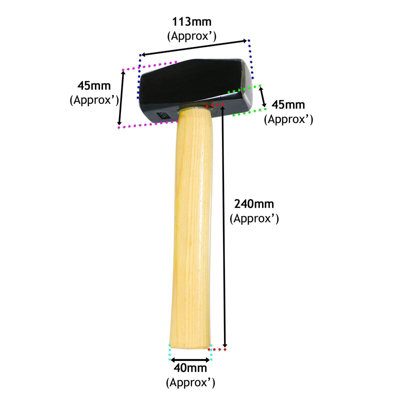 SPARES2GO Log Splitter Lump Hammer 4lb Club Mallet + 1.5KG 8" Chisel ...
