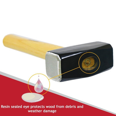 SPARES2GO Log Splitter Lump Hammer 4lb Club Mallet + 1.5KG 8" Chisel ...