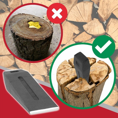 SPARES2GO Log Splitter Lump Hammer Kit 6lb 10" Chisel Wedge Wood ...