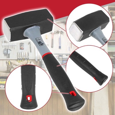 SPARES2GO Log Splitting Hammer Kit (2KG / 4lb Lump Club Mallet + Wood ...
