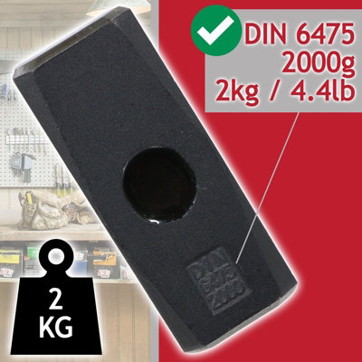 SPARES2GO Log Splitting Hammer Kit (2KG / 4lb Lump Club Mallet + Wood ...