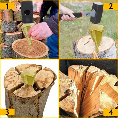 SPARES2GO Log Splitting Safety Kit (Splitter Maul Wedge + 4lb Lump ...