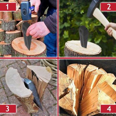 SPARES2GO Log Splitting Wedge Chisel Wood Fire Timber Splitter Maul ...
