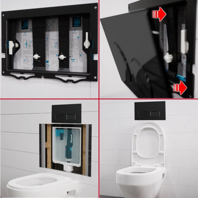 SPARES2GO Luxury Concealed Toilet Cistern Flush Plate Kit for Wall Hung ...