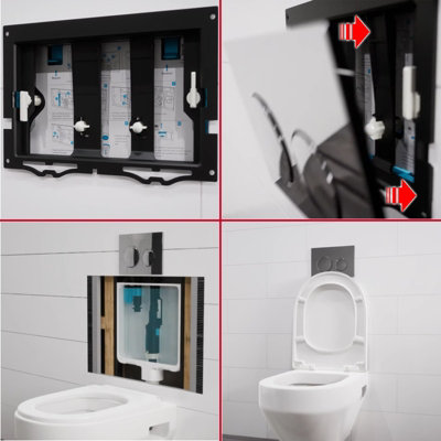 SPARES2GO Luxury Flush Plate Kit for Concealed Toilet Cistern Wall Hung ...