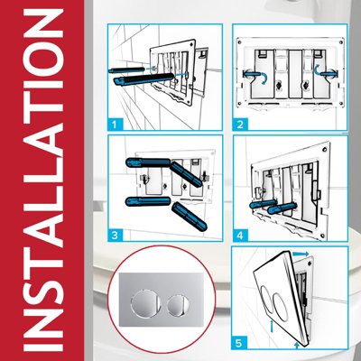 SPARES2GO Luxury Flush Plate Kit for Concealed Toilet Cistern Wall Hung ...