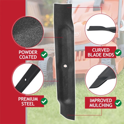 SPARES2GO Metal Blade compatible with Flymo Chevron Easimo Rollermo ...