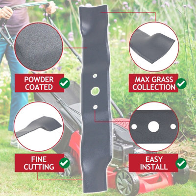 SPARES2GO Metal Blade compatible with Mountfield HP41 HP164 SP41 SP164 ...