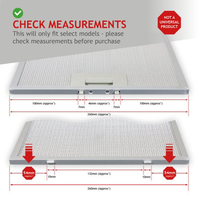 SPARES2GO Metal Mesh Cooker Hood Filter Extractor Fan Vent 320 x 260mm ...